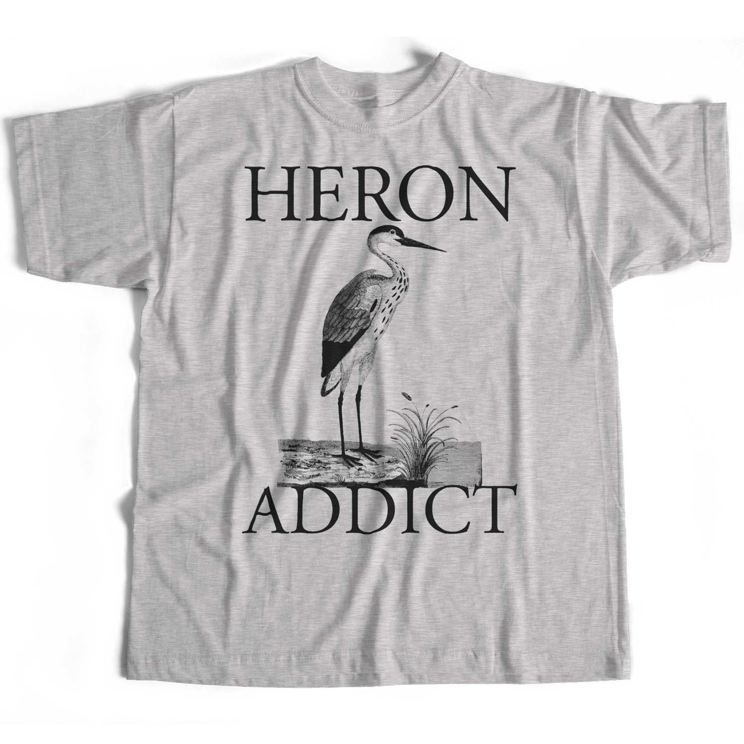 Heron Addict T Shirt - An Old Skool Hooligans Birdwatching Ornithologi