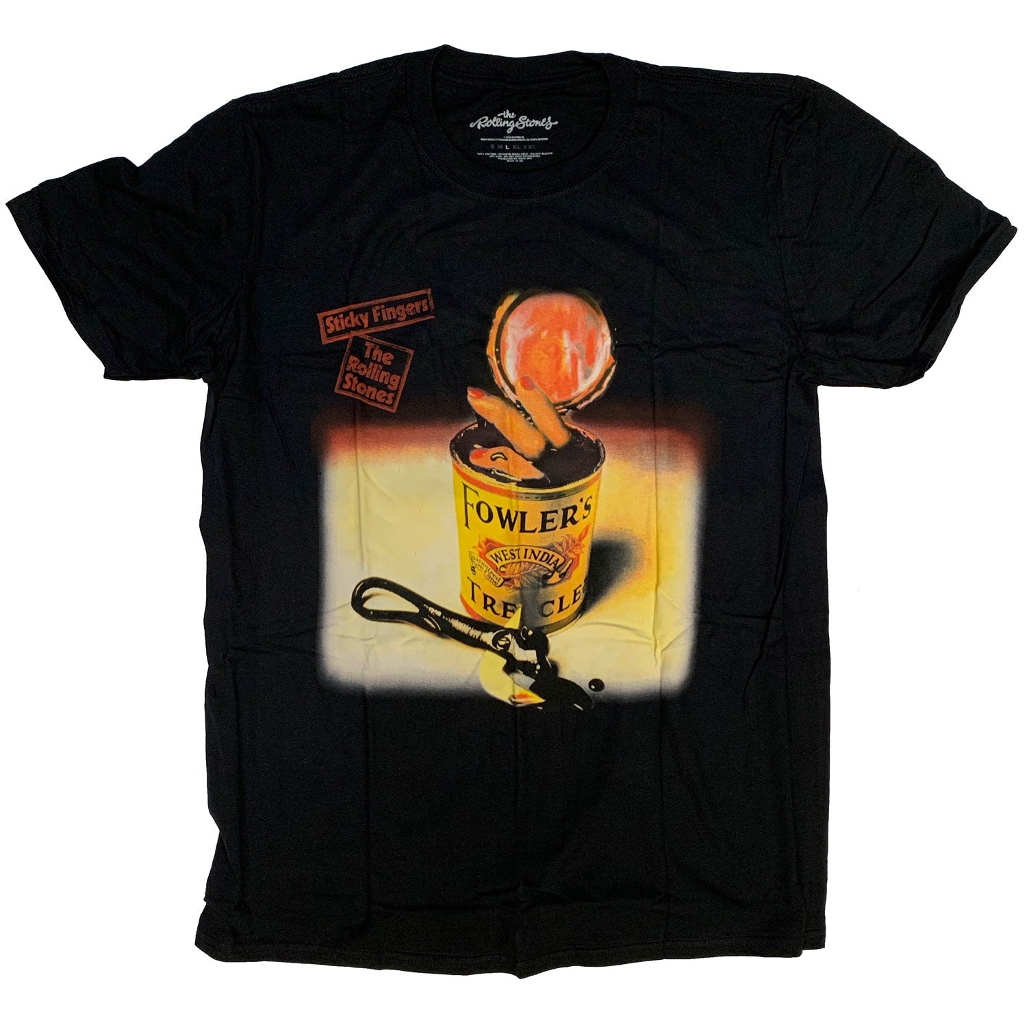 Rolling Stones T Shirt - Sticky Fingers Treacle Tin Spanish Cover 100%